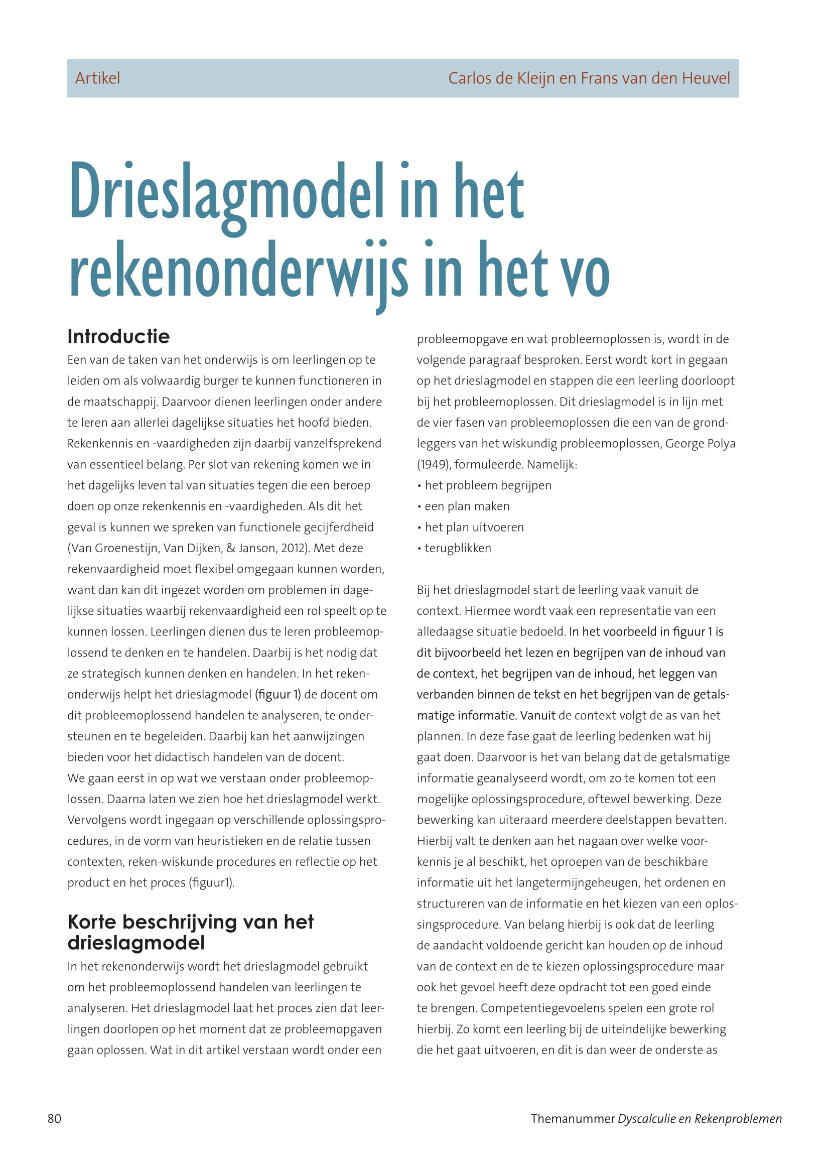 Drieslagmodel in het rekenonderwijs in het vo - Remediaal Digitaal